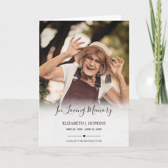 Elegant 2 Photo In Loving Memory Funeral Program | Zazzle