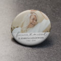 Elegant 2 Photo Memorial Funeral Button | Zazzle