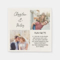 Elegant 2 Photo Simple Couple Fun Facts Wedding Napkins | Zazzle