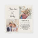 Elegant 2 Photo Simple Couple Fun Facts Wedding Napkins | Zazzle