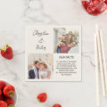 Elegant 2 Photo Simple Couple Fun Facts Wedding Napkins | Zazzle