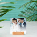 Elegant 2 Photos Overlay Names Newlyweds Holder | Zazzle