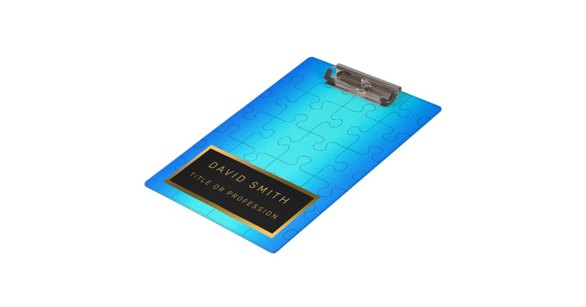 Elegant 2u1 Royal Blue Metal Business Card & Clipboard | Zazzle