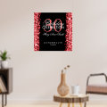 Elegant 30th Birthday Party Sparkles Red Poster | Zazzle