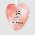 Elegant 35th Coral Wedding Anniversary Ornament | Zazzle