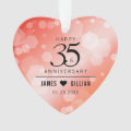 Elegant 35th Coral Wedding Anniversary Ornament | Zazzle