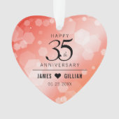 Elegant 35th Coral Wedding Anniversary Ornament | Zazzle