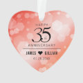 Elegant 35th Coral Wedding Anniversary Ornament | Zazzle