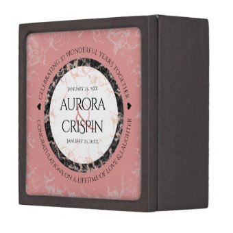 Elegant 37th Alabaster Wedding Anniversary Gift Box | Zazzle