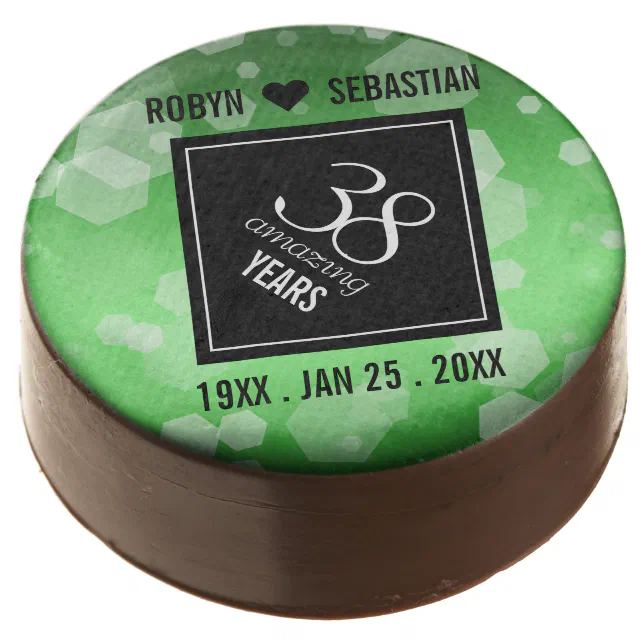 Elegant 38th Emerald Wedding Anniversary Chocolate Covered Oreo | Zazzle