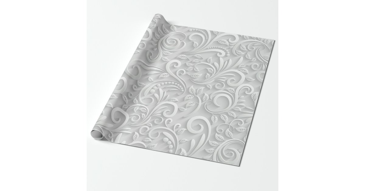 "ELEGANT 3D WINTER" Wrapping Paper | Zazzle