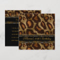 Elegant 40th Birthday Party Black Gold Wild 3 Invitation | Zazzle