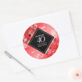 Elegant 40th Ruby Wedding Anniversary Celebration Classic Round Sticker ...
