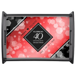 Elegant 40th Ruby Wedding Anniversary Celebration Serving Tray | Zazzle