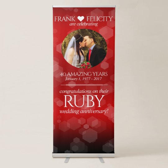 Personalized Ruby Happy 40th Anniversary Banners | Zazzle.com