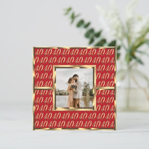 Elegant 40th Wedding Ruby Anniversary Invitation | Zazzle