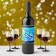 Elegant 41st Blue Topaz Wedding Anniversary Wine Label | Zazzle