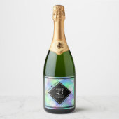 Elegant 43rd Opal Wedding Anniversary Celebration Champagne Label | Zazzle