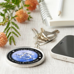 Elegant 45th Sapphire Wedding Anniversary Keychain | Zazzle