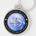 Elegant 45th Sapphire Wedding Anniversary Keychain | Zazzle