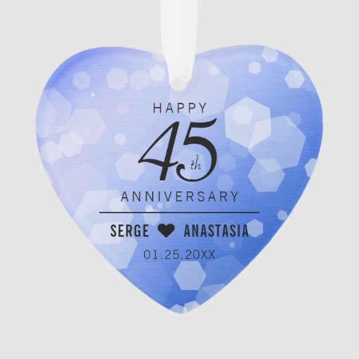 Elegant 45th Sapphire Wedding Anniversary Ornament | Zazzle