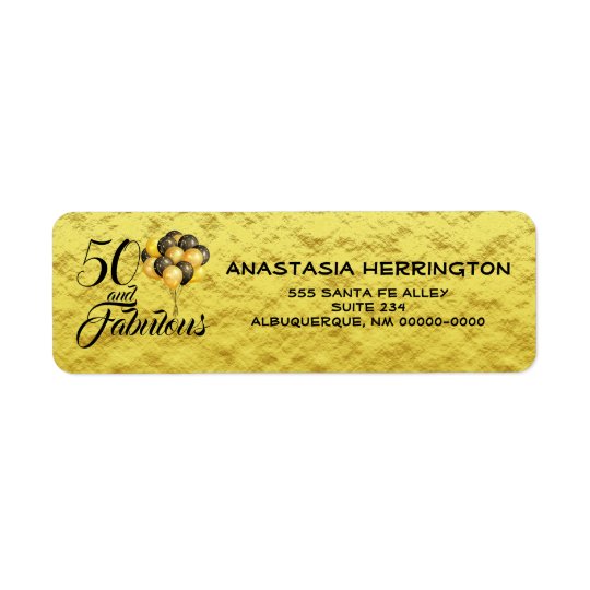 Elegant 50th Birthday Gold Foil Black Typography Label | Zazzle.com