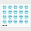 Elegant 50th Birthday Turquoise Glitter Lights Classic Round Sticker ...