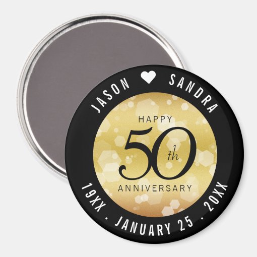 Elegant 50th Golden Wedding Anniversary Magnet | Zazzle