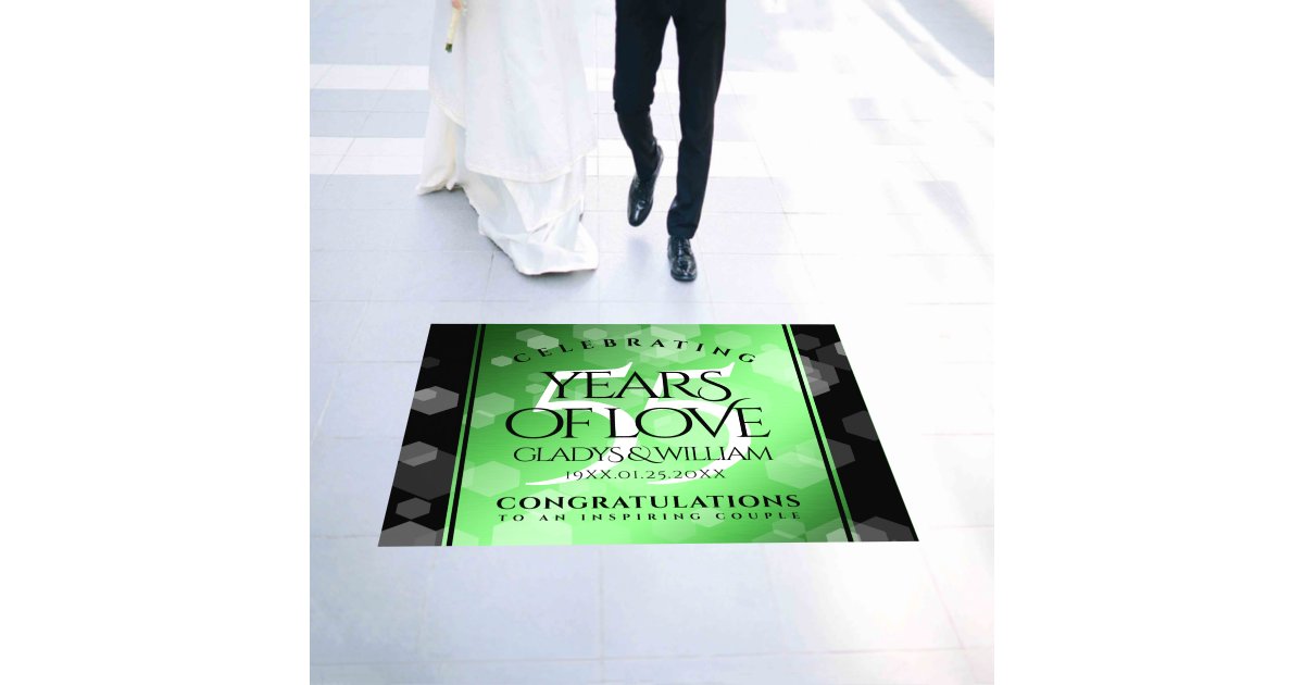 Elegant 55th Emerald Wedding Anniversary Floor Decals | Zazzle