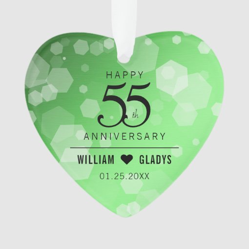 Elegant 55th Emerald Wedding Anniversary Ornament | Zazzle