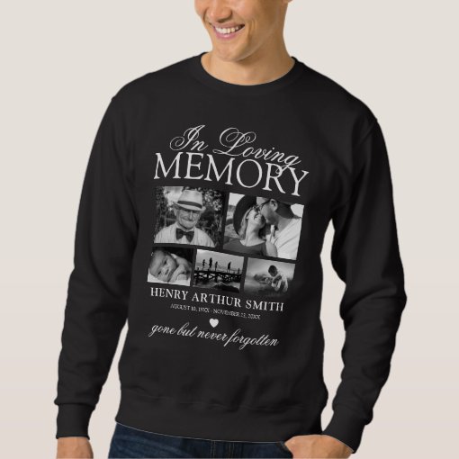 Elegant 5 Photo In Loving Memory Sweatshirt | Zazzle