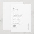 Elegant 5x7" Wedding Table Menu Cards Printable | Zazzle