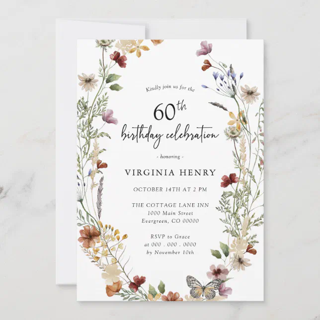 Elegant 60th Birthday Party Invitation | Zazzle