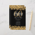 Elegant 60th Birthday Party Program Gold w/ Menu | Zazzle