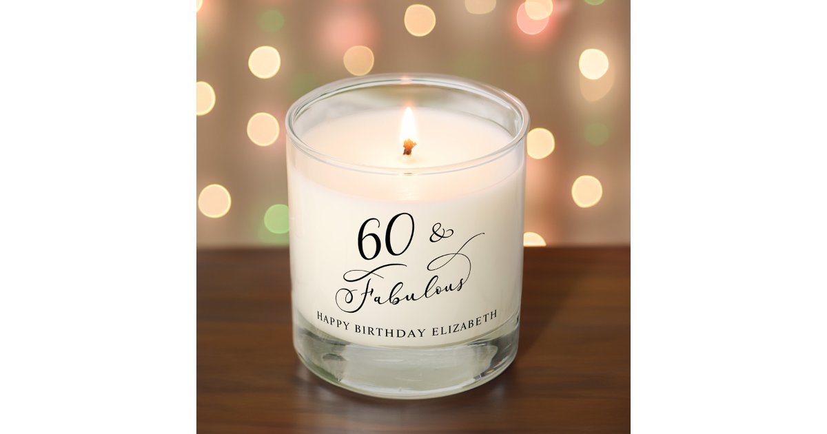 Elegant 60th Birthday Scented Candle | Zazzle