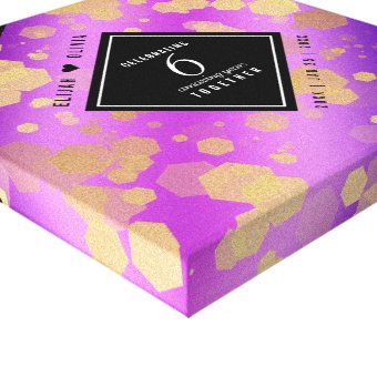 Elegant 6th Amethyst Wedding Anniversary Canvas Print | Zazzle