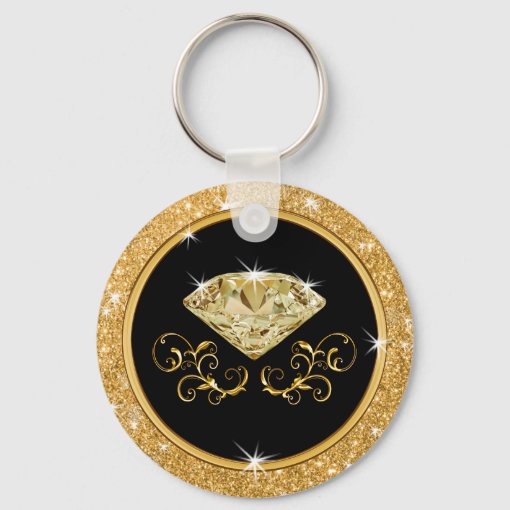 Elegant 70th Birthday Party Favors Personalized Keychain | Zazzle