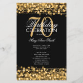Elegant 70th Birthday Party Program Gold w/ Menu | Zazzle