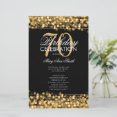 Elegant 70th Birthday Party Program Gold w/ Menu | Zazzle