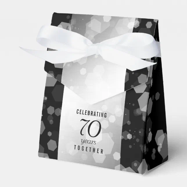 Elegant 70th Platinum Wedding Anniversary Favor Boxes | Zazzle