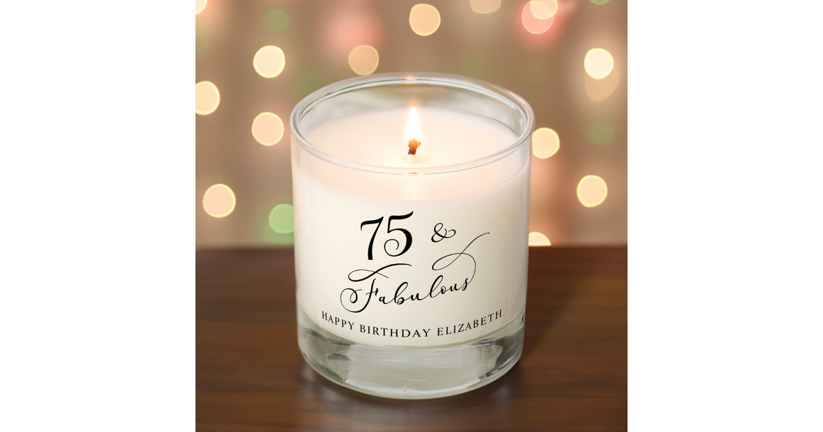 Elegant 75th Birthday Party Scented Candle | Zazzle