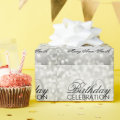 Elegant 80th Birthday Party Silver Glitter Lights Wrapping Paper | Zazzle