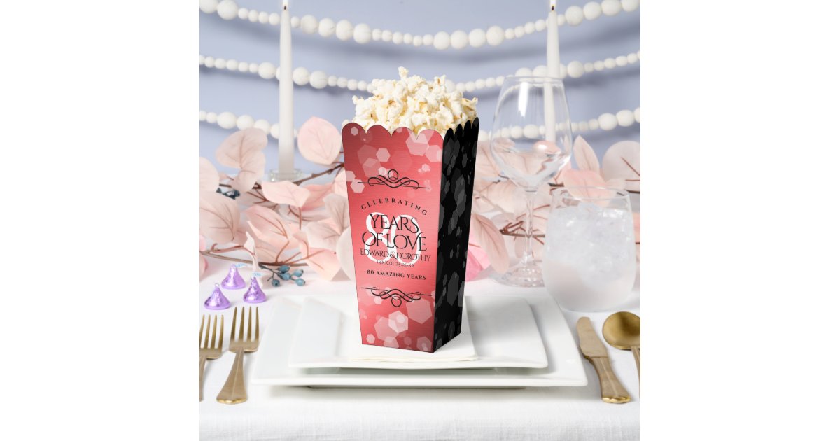 Elegant 80th Ruby Wedding Anniversary Celebration Favor Boxes | Zazzle