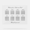 Elegant 8 Table Seating Chart Acrylic Sign | Zazzle