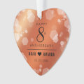 Elegant 8th Bronze Wedding Anniversary Acrylic Ornament | Zazzle