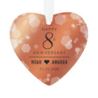 Elegant 8th Bronze Wedding Anniversary Acrylic Ornament | Zazzle