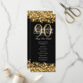 Elegant 90th Birthday Party Program Gold w/ Menu | Zazzle