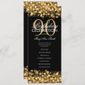 Elegant 90th Birthday Party Program Gold w/ Menu | Zazzle
