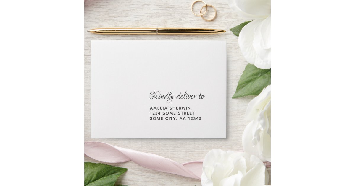 Elegant A7 Return Address Wedding Envelope | Zazzle