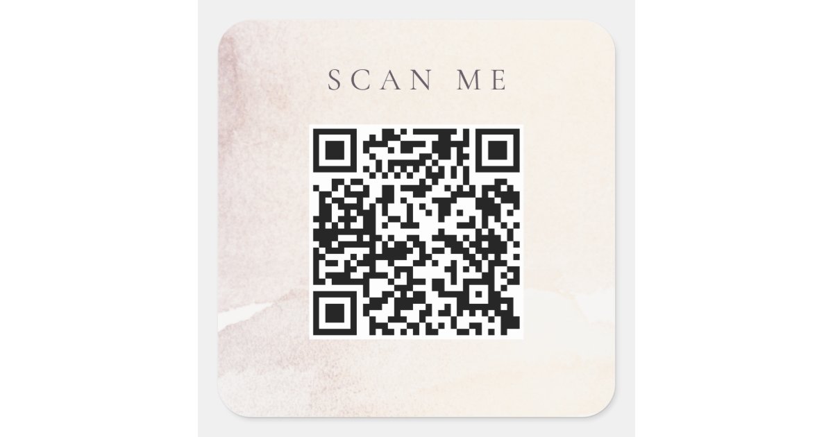 Elegant Abstract Gold Purple Watercolor QR Code Square Sticker | Zazzle